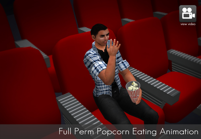 Second Life Marketplace Full Perm Popcorn Eating Animation